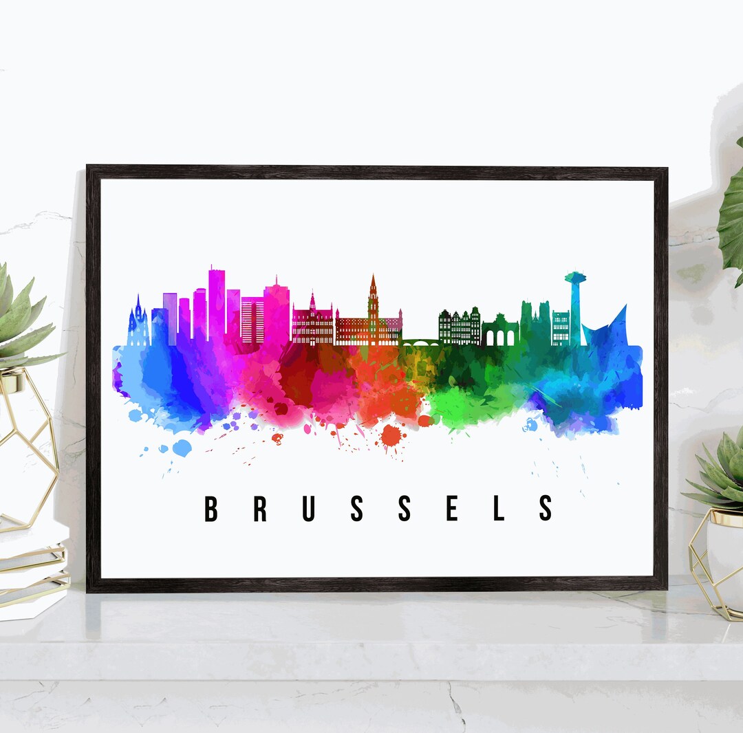 BRUSSELS - BELGIUM Poster, Skyline Poster Cityscape and Landmark ...