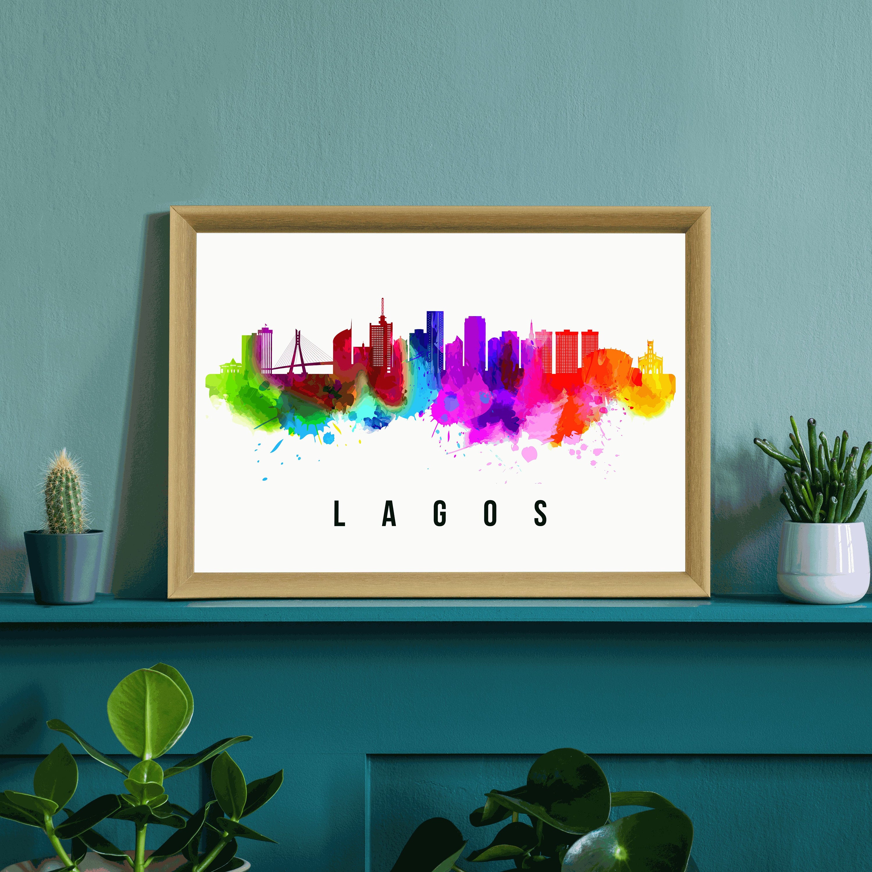 LAGOS - SOUTH AFRICA Poster, Skyline Poster Cityscape and Landmark ...