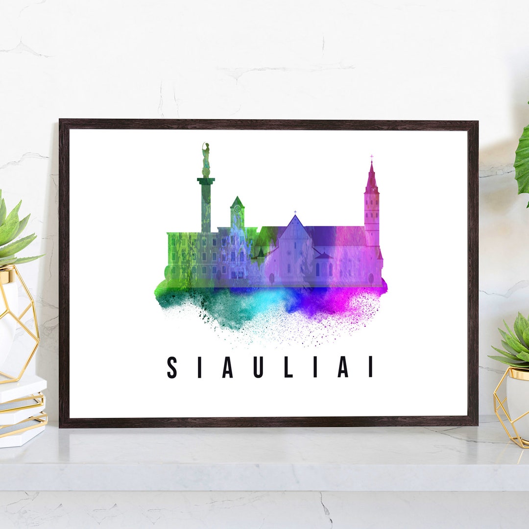Siauliai Lithuania Poster, Skyline Poster Cityscape Poster, Lithuania ...