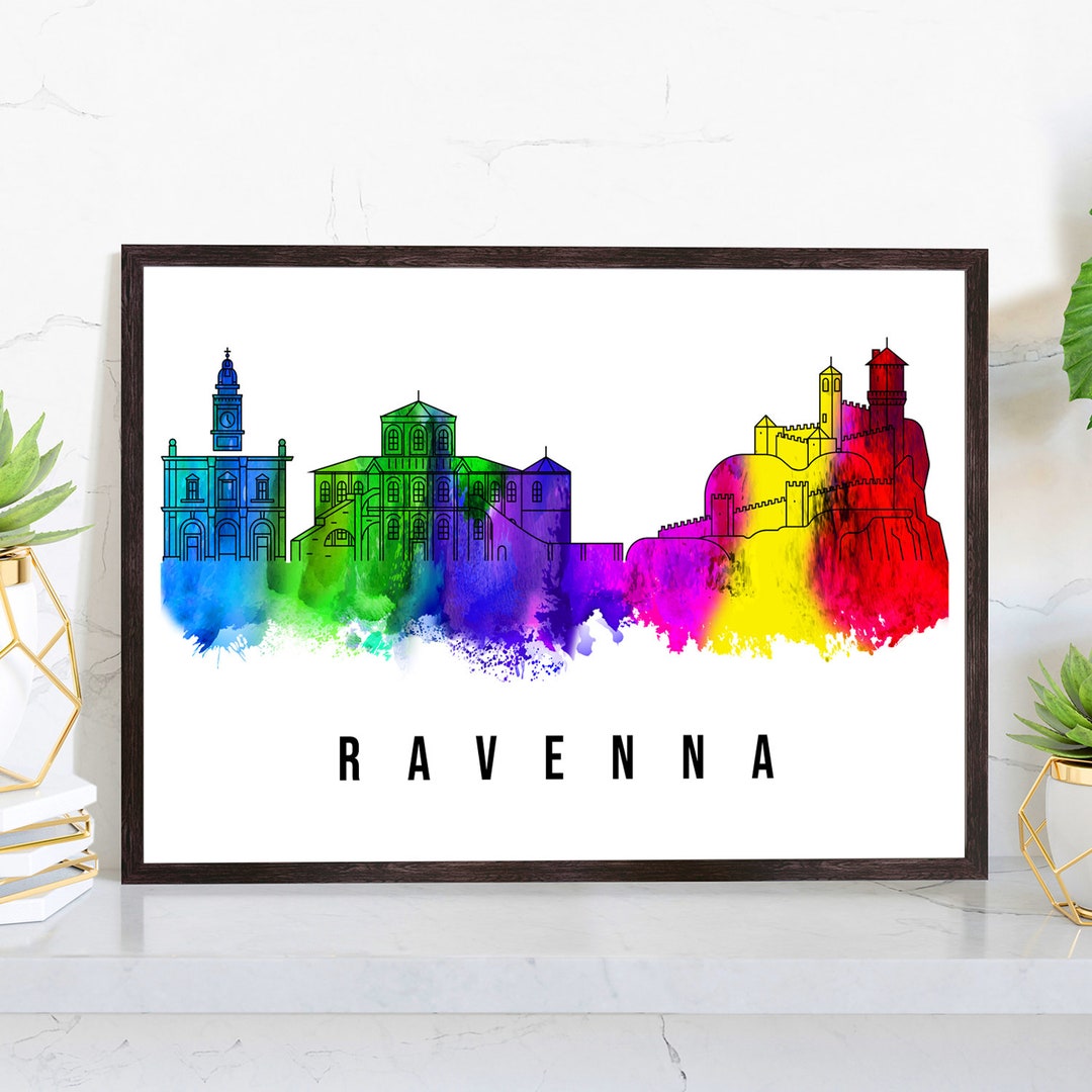 Ravenna Italy Poster, Skyline Poster Cityscape Poster, Italy Landmark ...