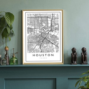 Houston Texas City Map, Houston Texas City Road Map Poster, City Street ...