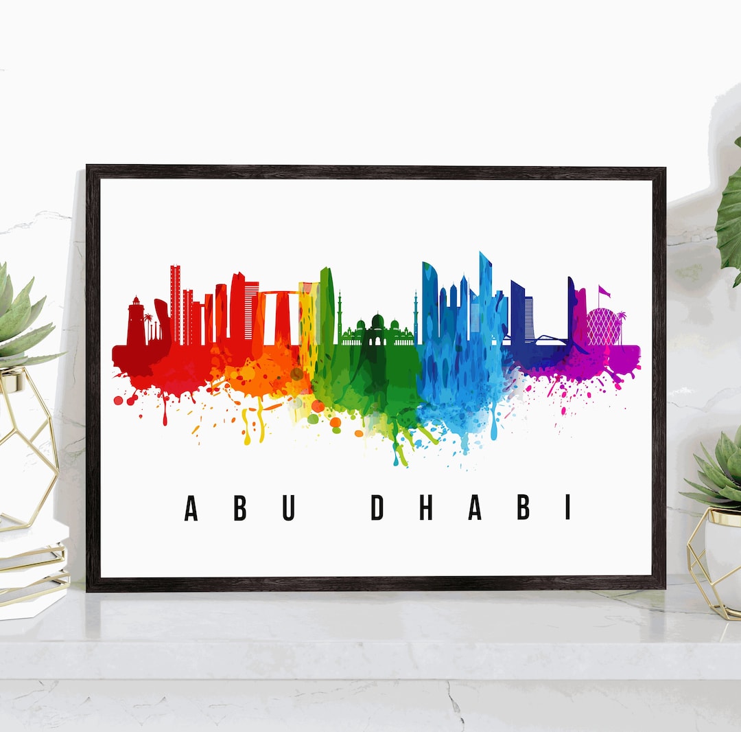 ABU DHABI - United Arab Emirates Poster, Skyline Poster Cityscape and ...