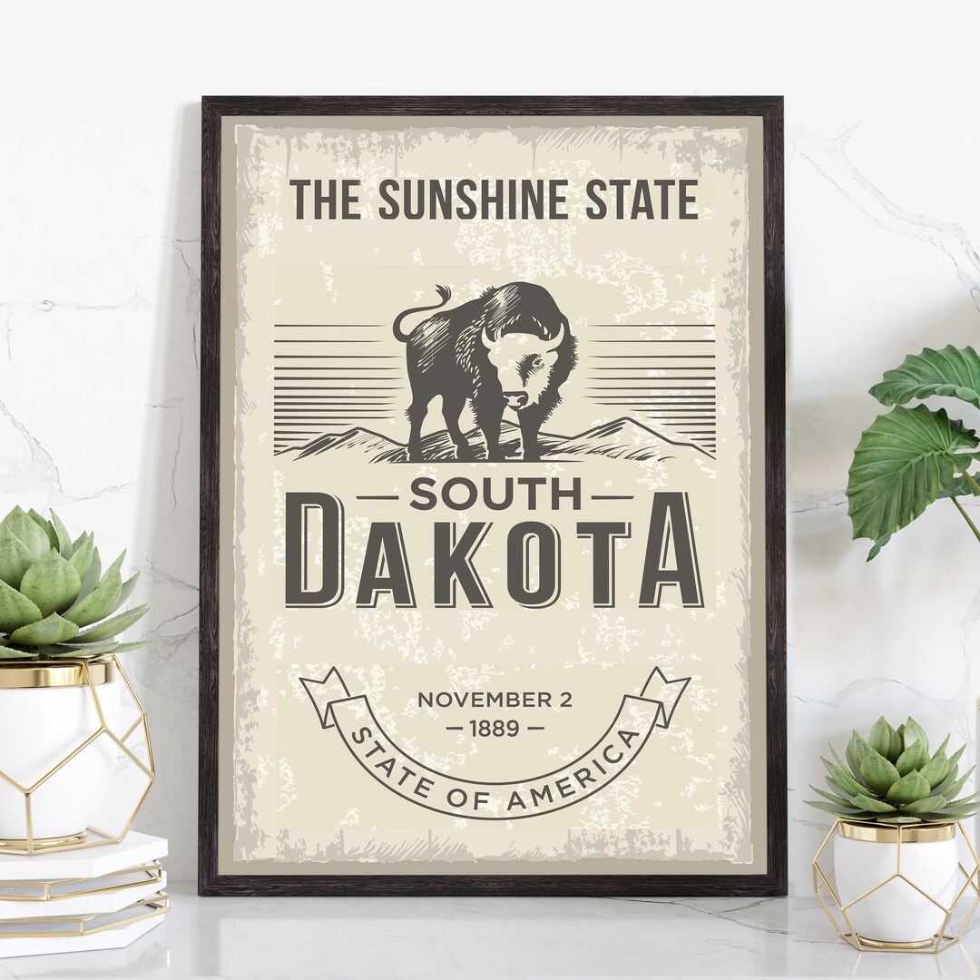 South Dakota State Symbol Poster, South Dakota State Poster Print ...