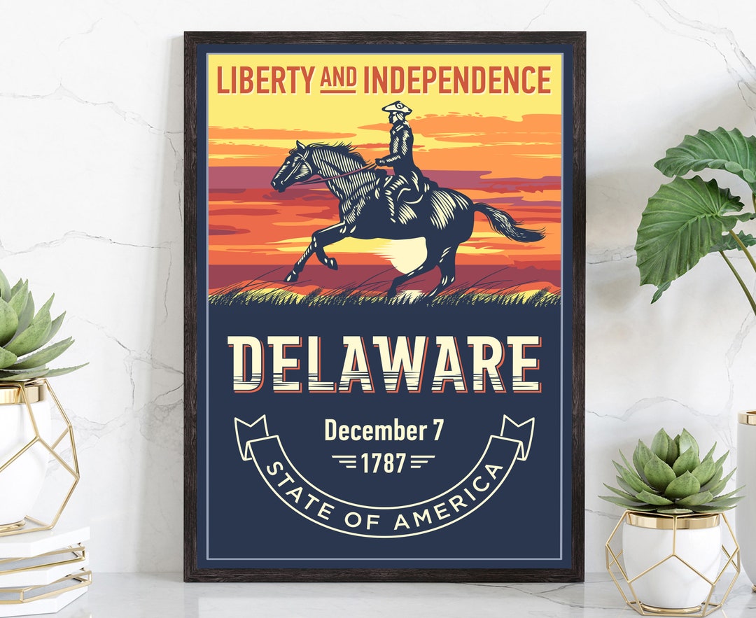 United States Delaware State Poster, Delaware Poster Print, Delaware ...