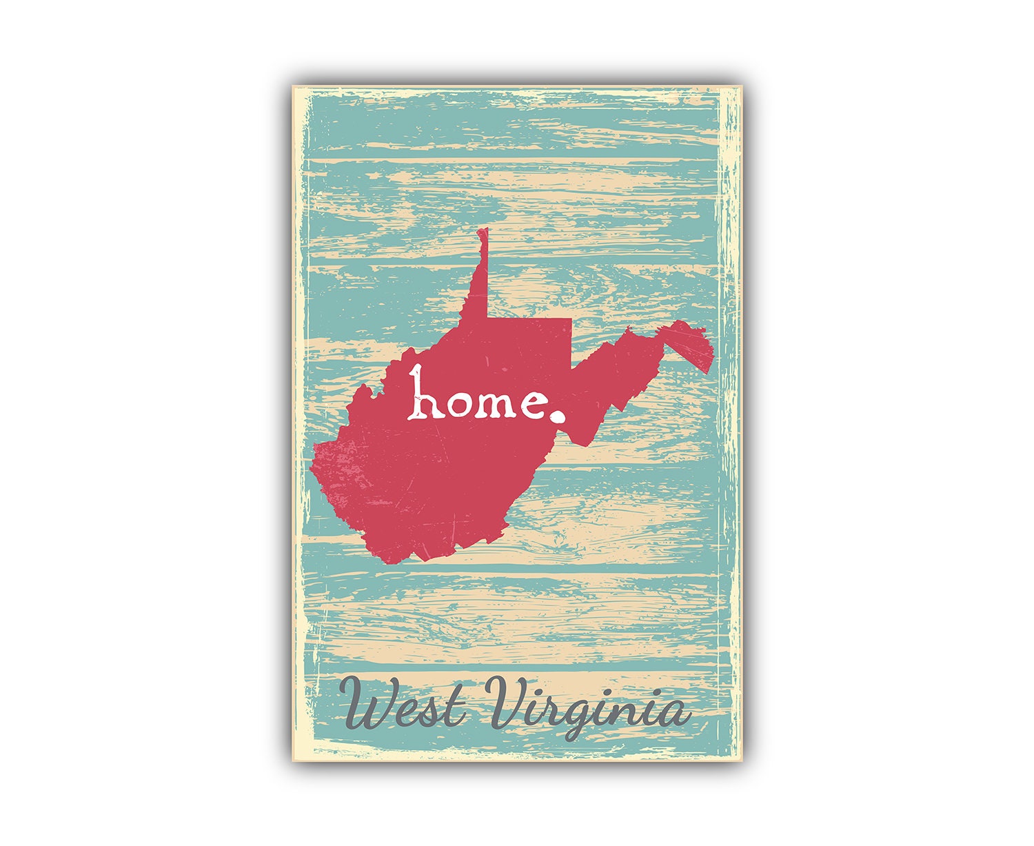 Retro Style Travel Poster West Virginia Vintage State Map - Etsy