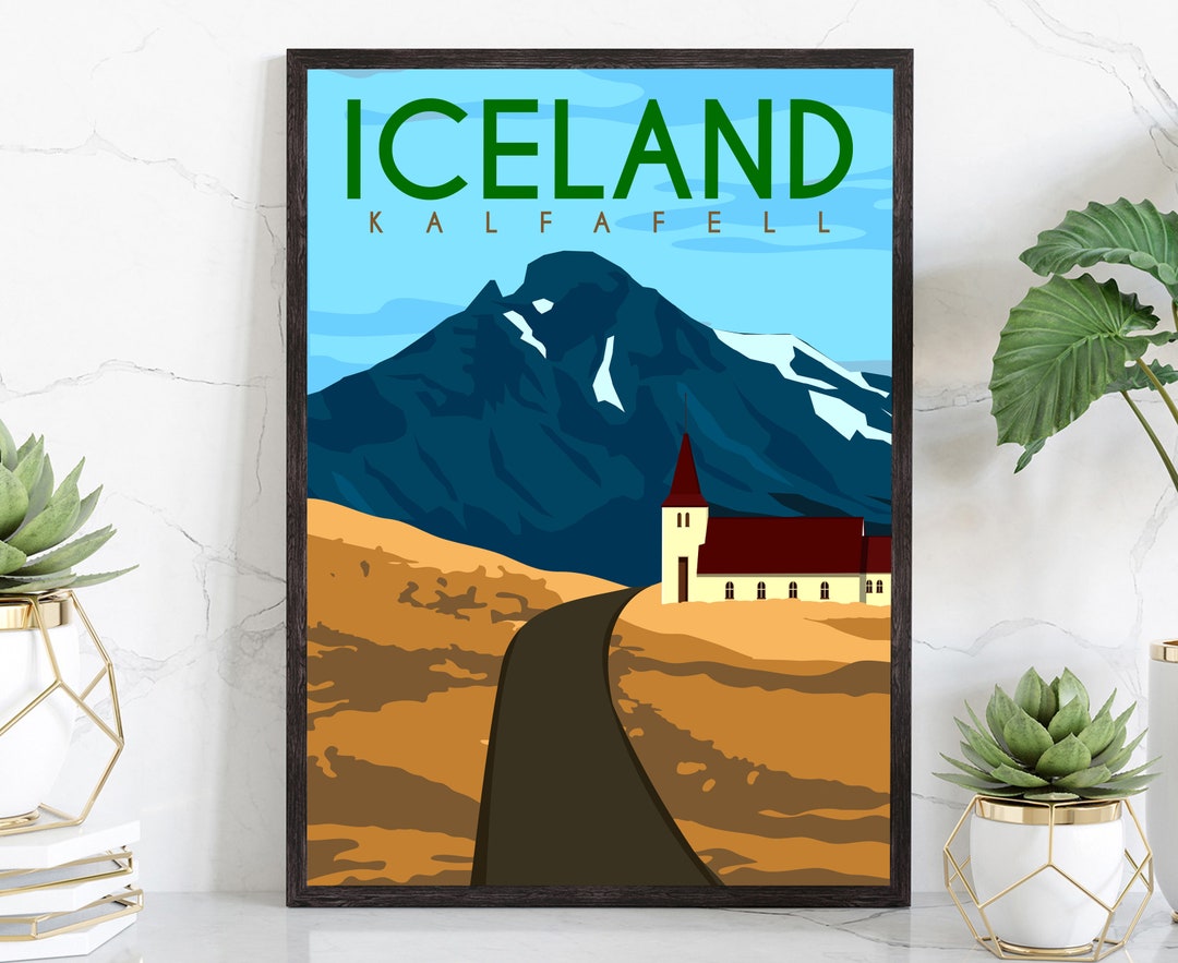 KALFAFELL ICELAND Travel Poster, Iceland Poster Wall Art, Kalfafell ...
