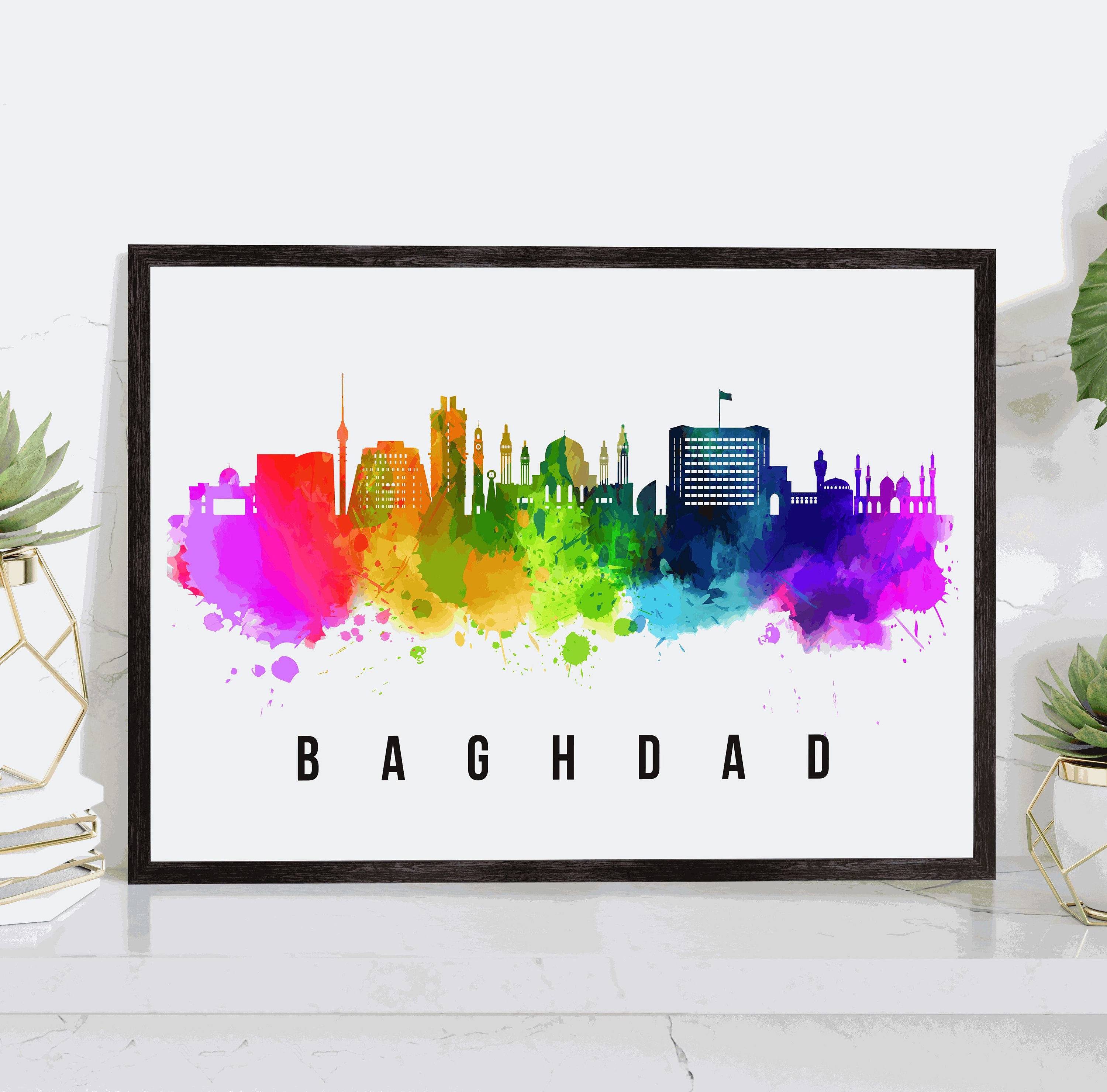 BAGHDAD IRAQ Poster Skyline Poster Cityscape and Landmark - Etsy