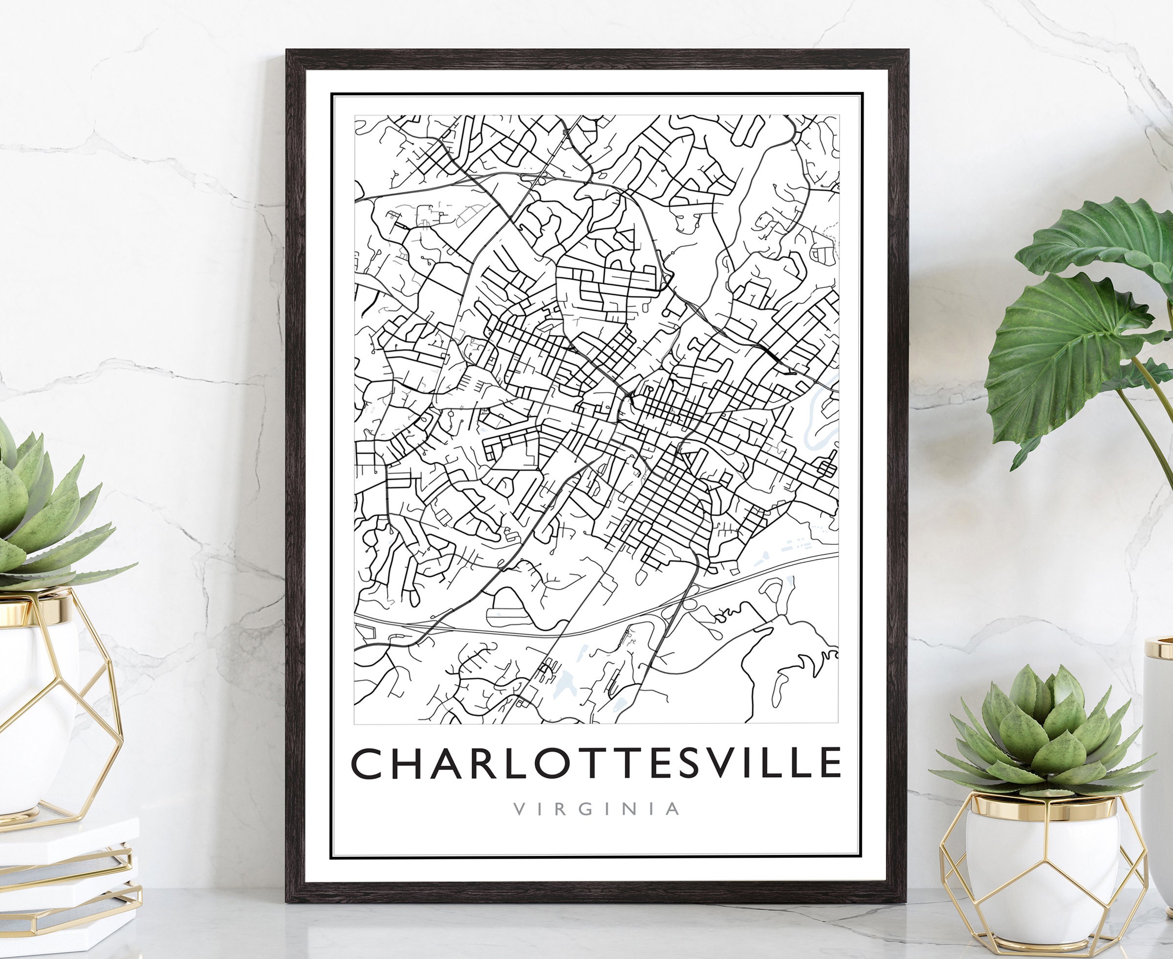 Charlottesville City MapCharlottesville City Road Map Poster - Etsy ...