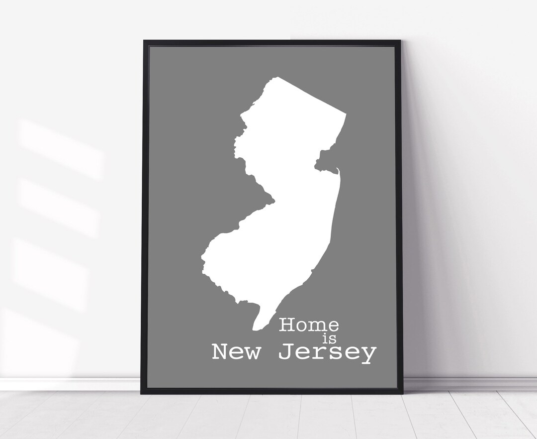 New Jersey Map Wall Art, New Jersey Modern Map Poster Print, City Map ...