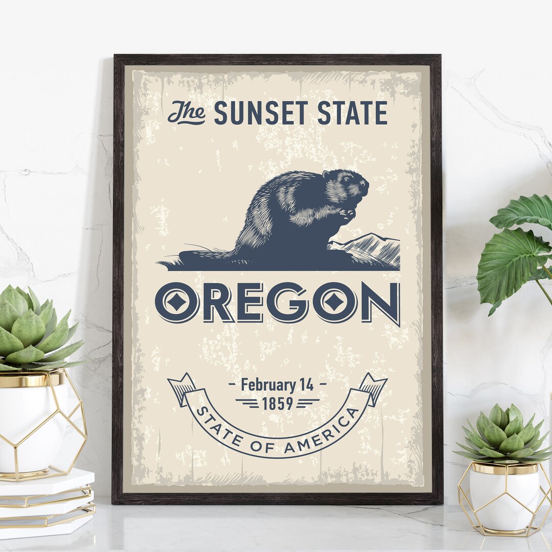 Oregon State Symbol Poster, Oregon State Poster Print, Oregon State ...