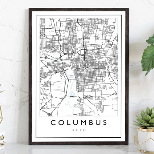 Columbus Ohio City Map Columbus City Road Map Poster Ohio - Etsy