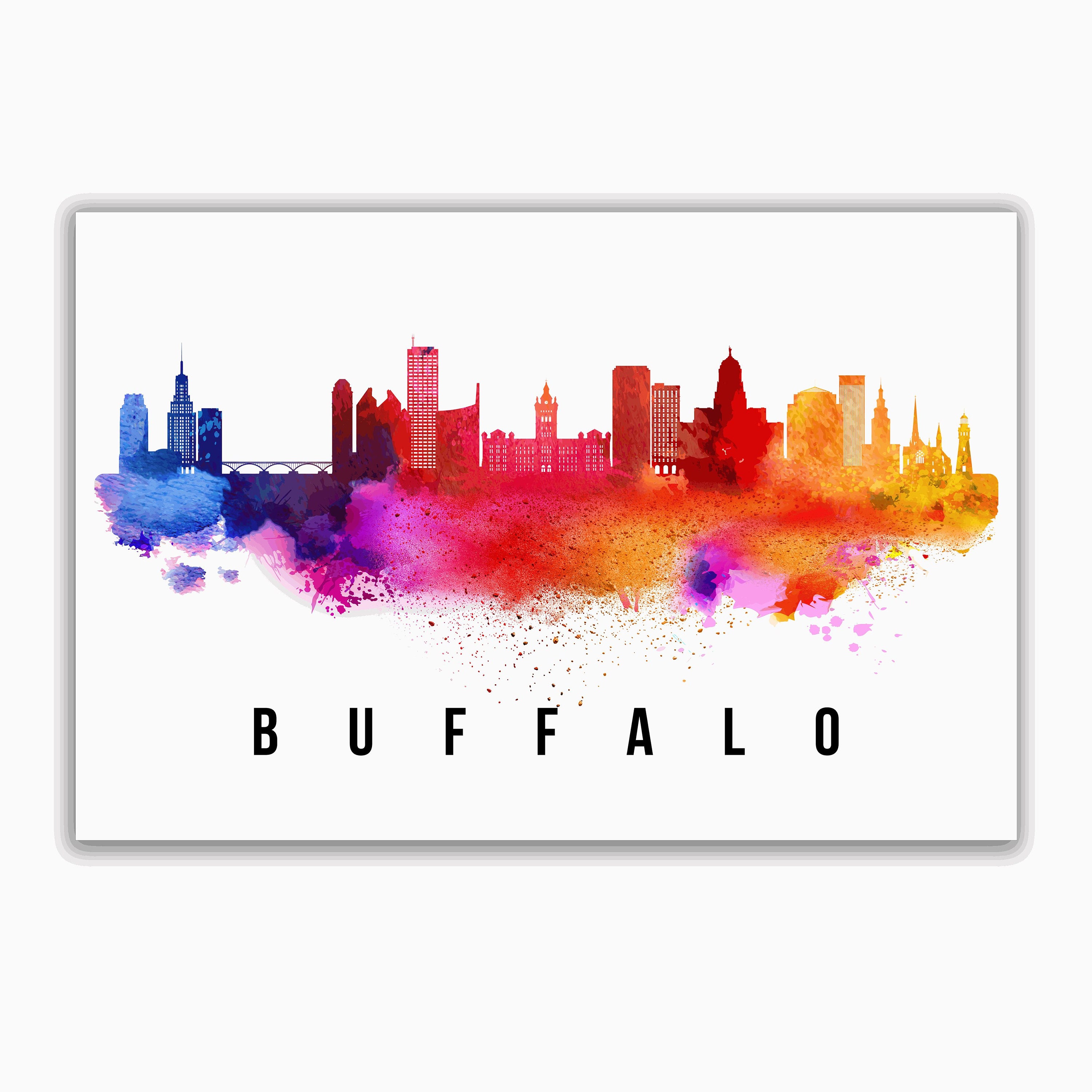 Buffalo Skyline New York Poster Cityscape Painting Buffalo - Etsy