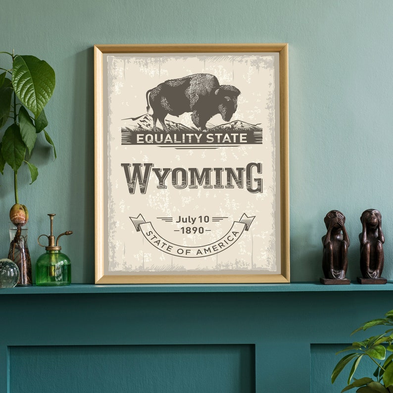 Wyoming State Symbol Poster Wyoming Poster Print Wyoming - Etsy