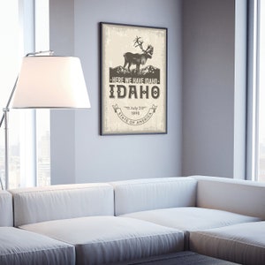 Idaho State Symbol Poster, Idaho State Poster Print, Idaho State Emblem ...