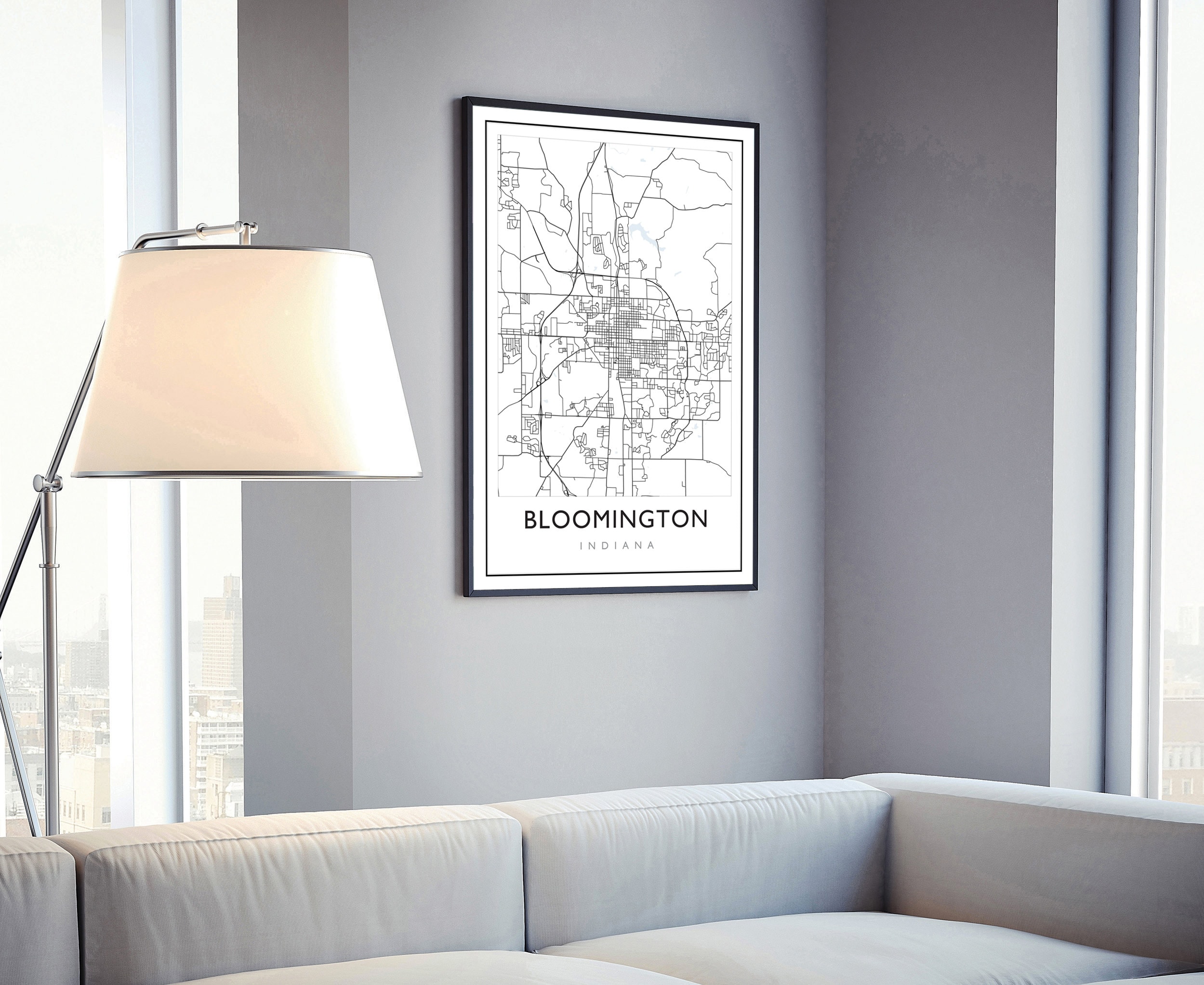 Bloomington Map Bloomington City Road Map Poster Bloomington - Etsy.de