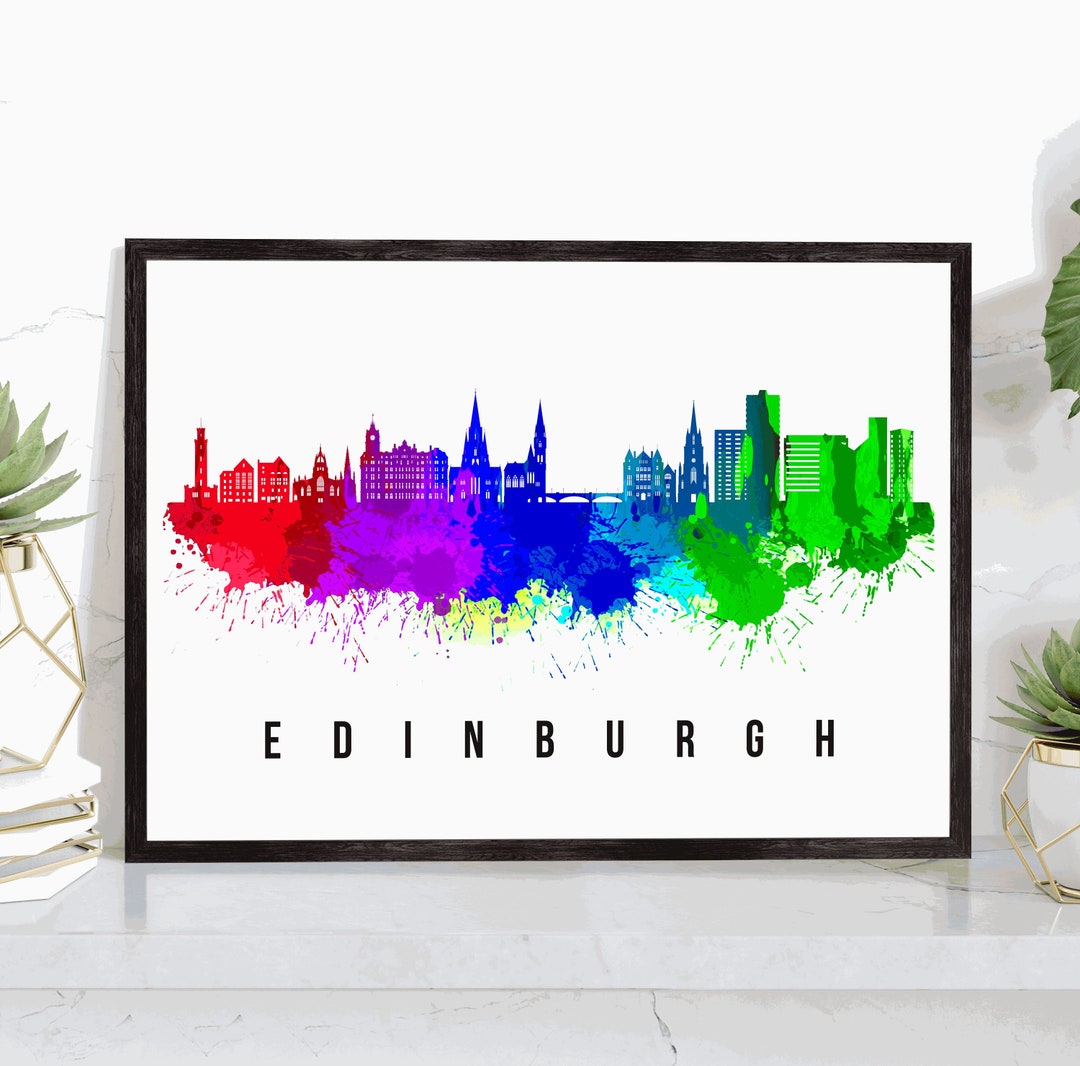 EDINBURGH - SCOTLAND Poster, Skyline Poster Cityscape and Landmark ...