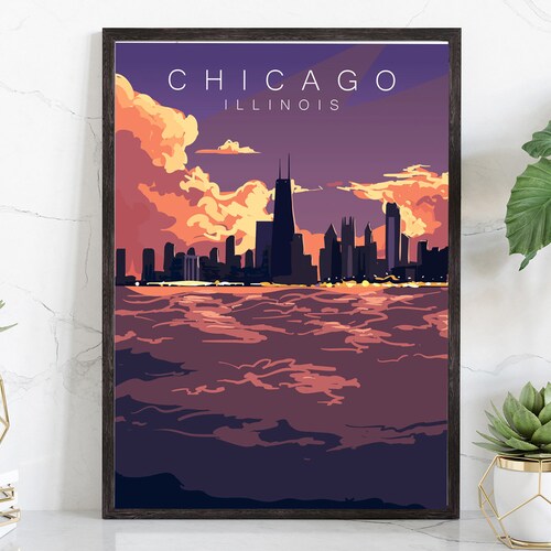 Chicago Loop Map Art Print - Etsy