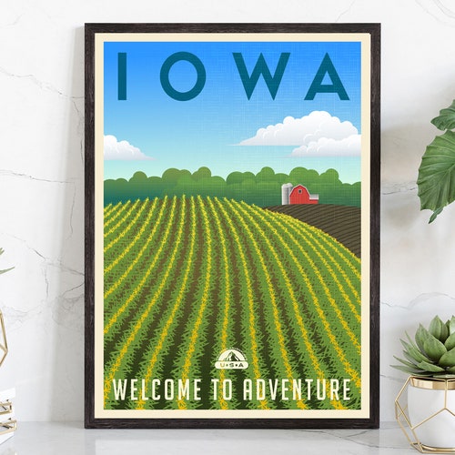 Iowa City Map Print Poster Canvas Iowa Map Print Poster - Etsy