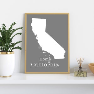 California Map Wall Art, California Map, City Map Wall Decor ...