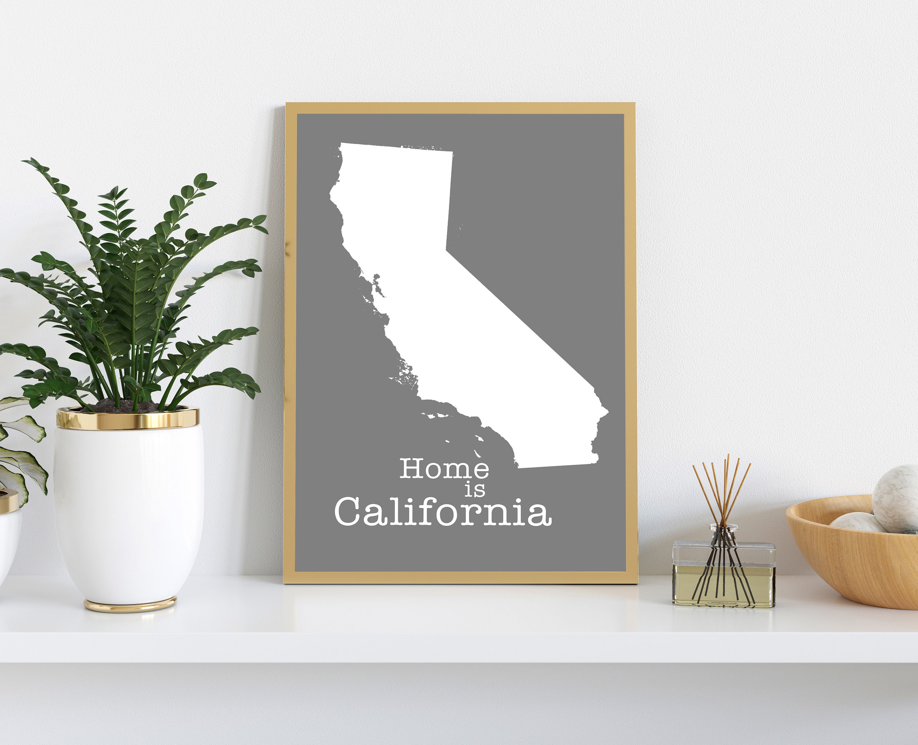California Map Wall Art California Map City Map Wall Decor | Etsy