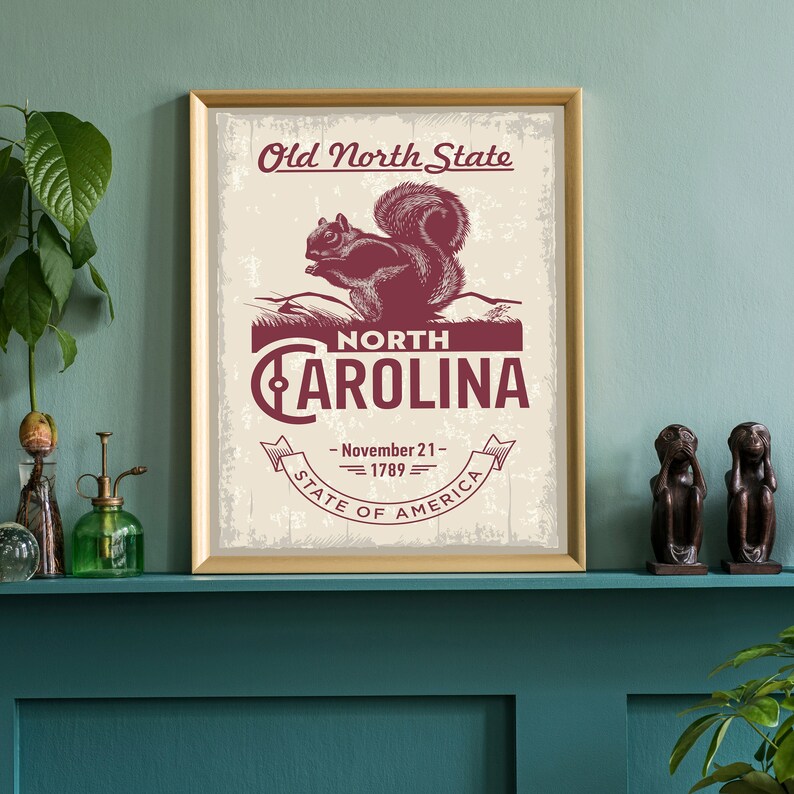 North Carolina State Symbol Poster State Poster Print North - Etsy