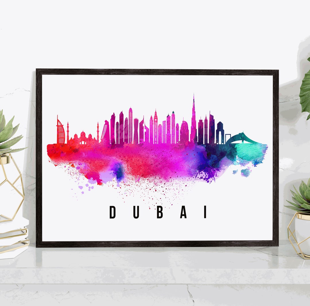 DUBAI - United Arab Emirates Poster, Skyline Poster Cityscape and ...