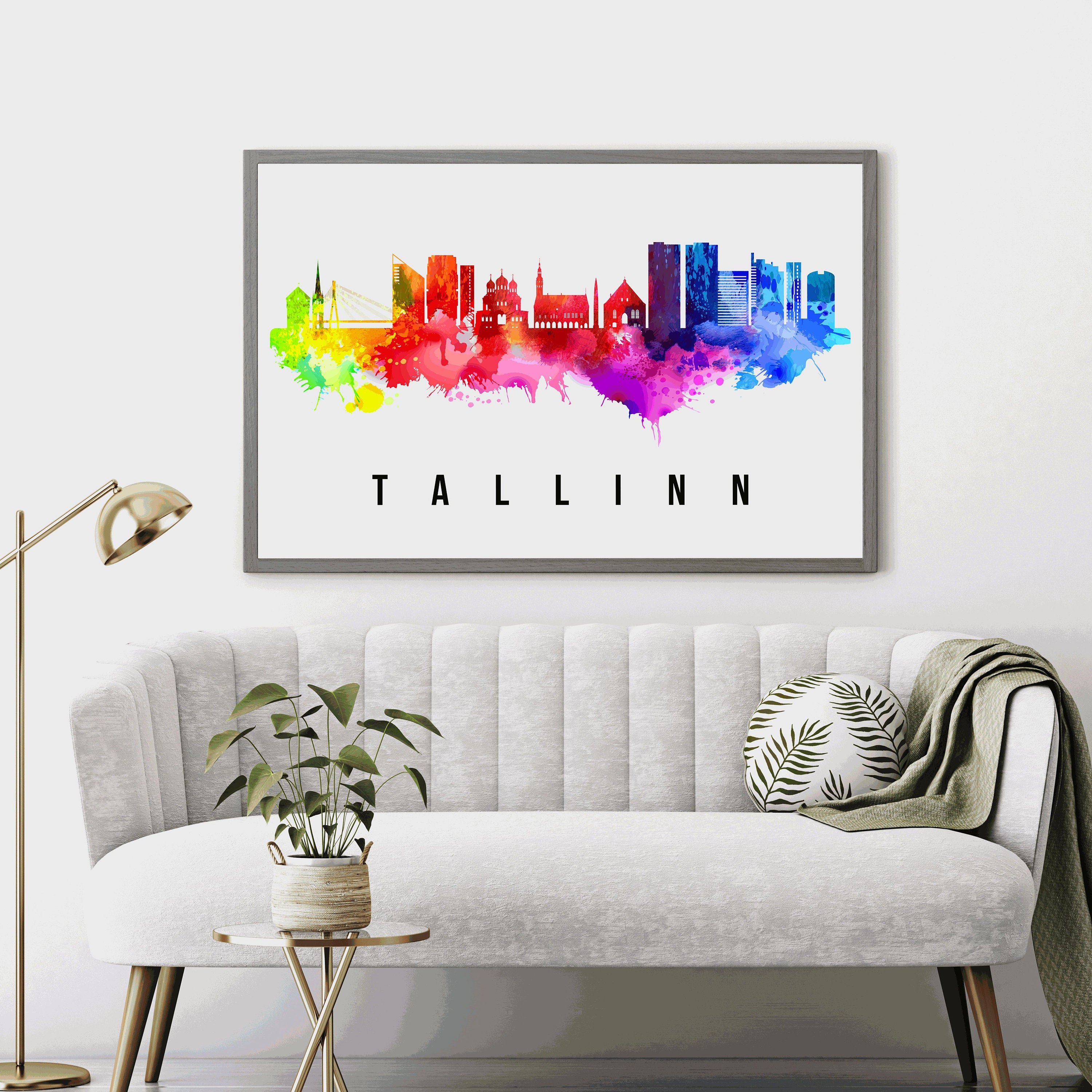 TALLINN - ESTONIA Poster, Skyline Poster Cityscape and Landmark Tallin ...