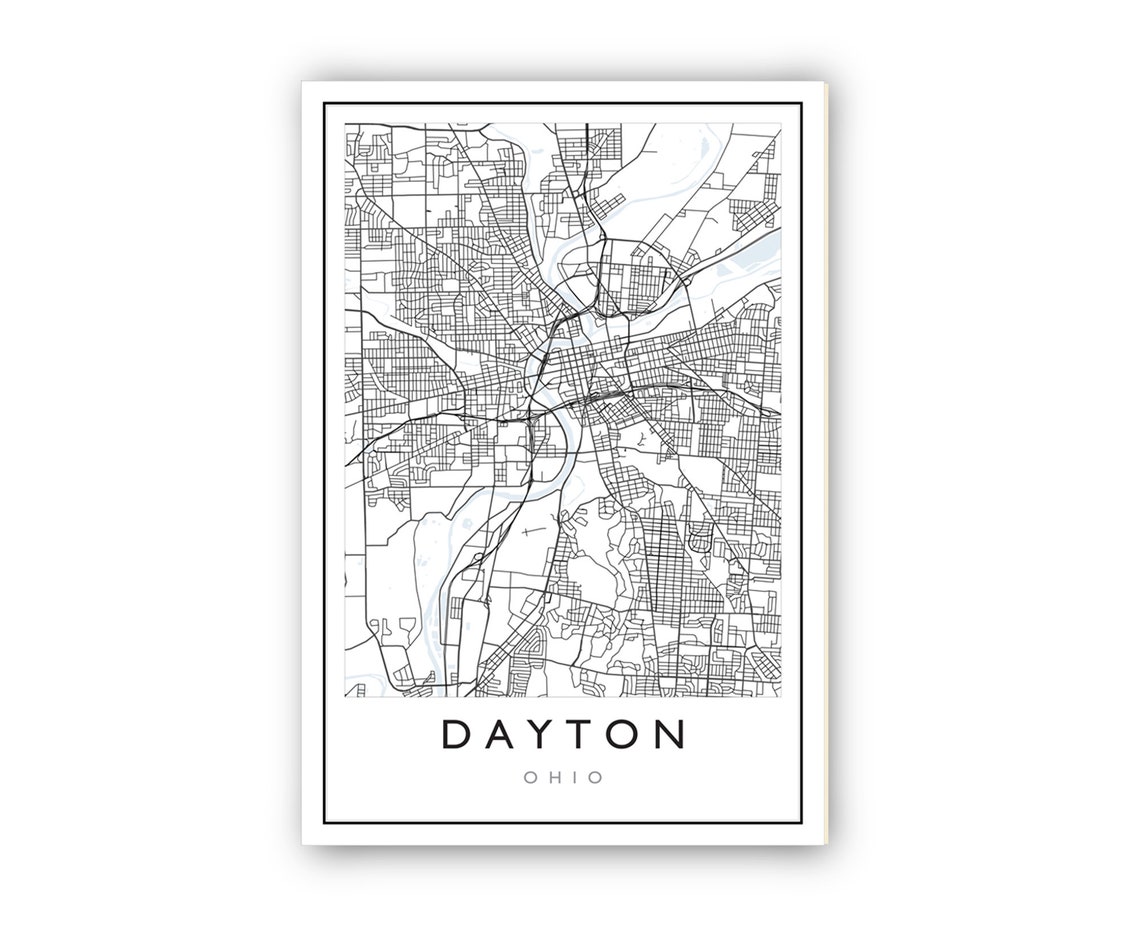 Dayton Ohio City Map Ohio City Road Map Poster Print City | Etsy