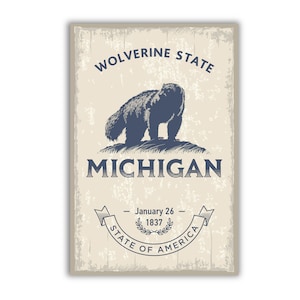 Michigan State Symbol Poster, Michigan State Poster Print, Michigan ...