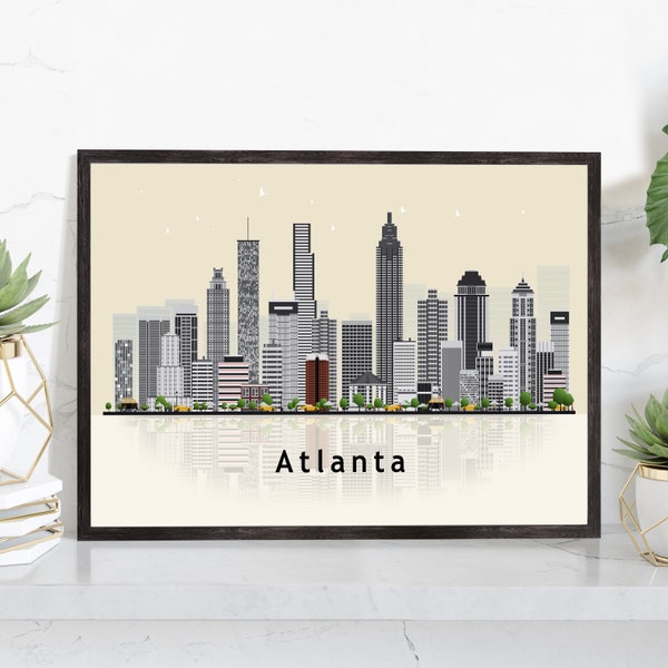 Atlanta Skyline Poster - Etsy