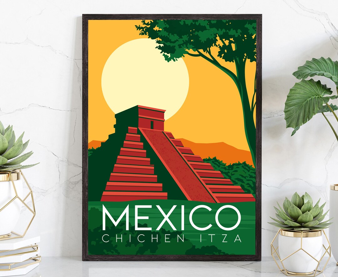 MEXICO Travel Poster, Mexico Cityscape Poster, Landmark Poster Wall Art ...
