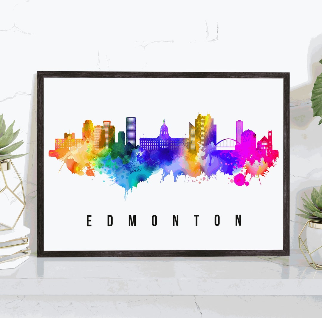 EDMONTON - CANADA Poster, Skyline Poster Cityscape and Landmark ...