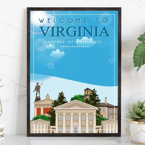 Virginia Vintage Map Print Virginia Map Virginia Map Art - Etsy