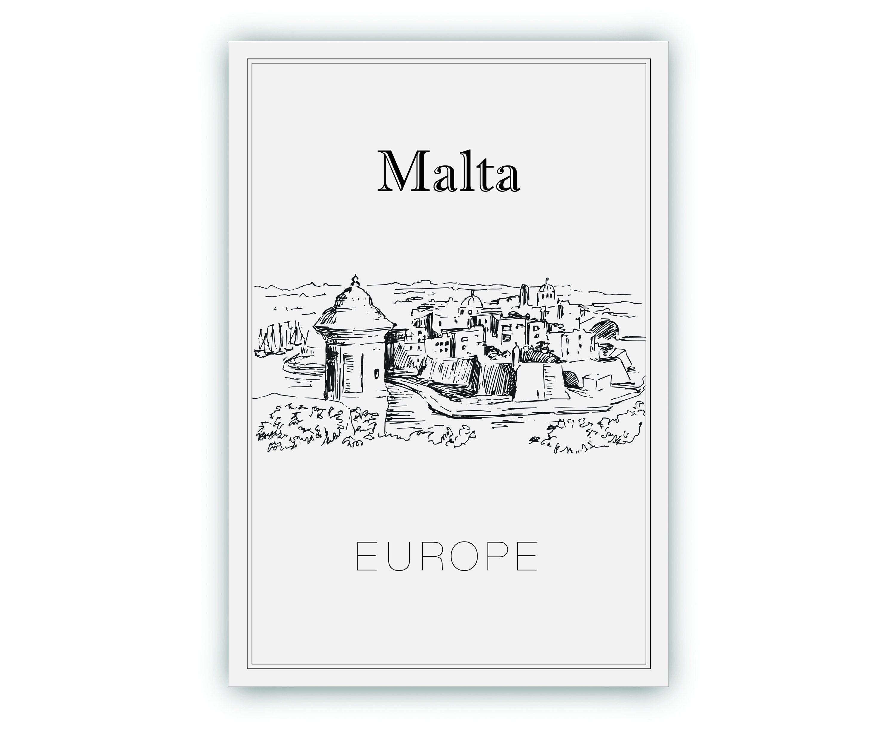 Hand Drawn Poster, Malta Travel Poster, Malta Poster Wall Art, Europe ...