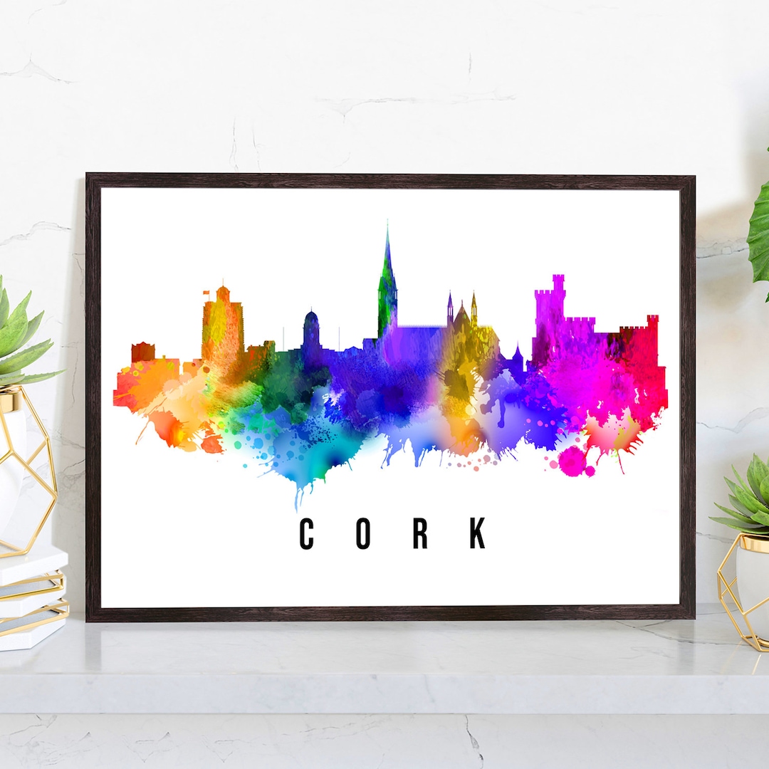 Cork Ireland Poster, Skyline Poster Cityscape Poster, Ireland Landmark ...