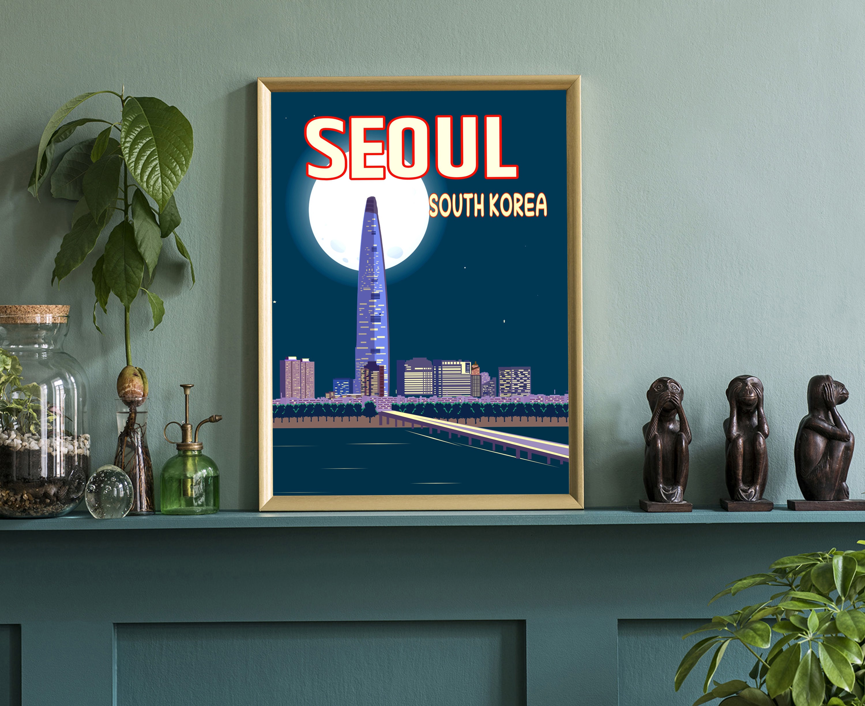 SOUTH KOREA SEOUL Travel Poster Seoul Cityscape Poster Print - Etsy