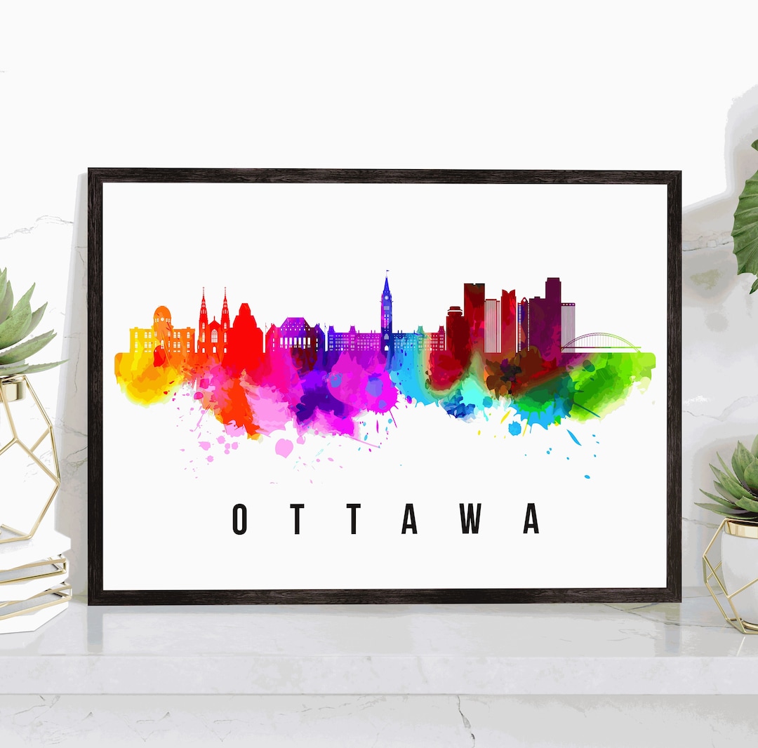 OTTAWA - CANADA Poster, Skyline Poster Cityscape and Landmark Ottawa ...
