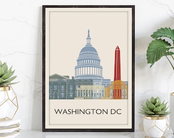Washington DC Poster Print The Capitol Hill Building Washington Wall ...