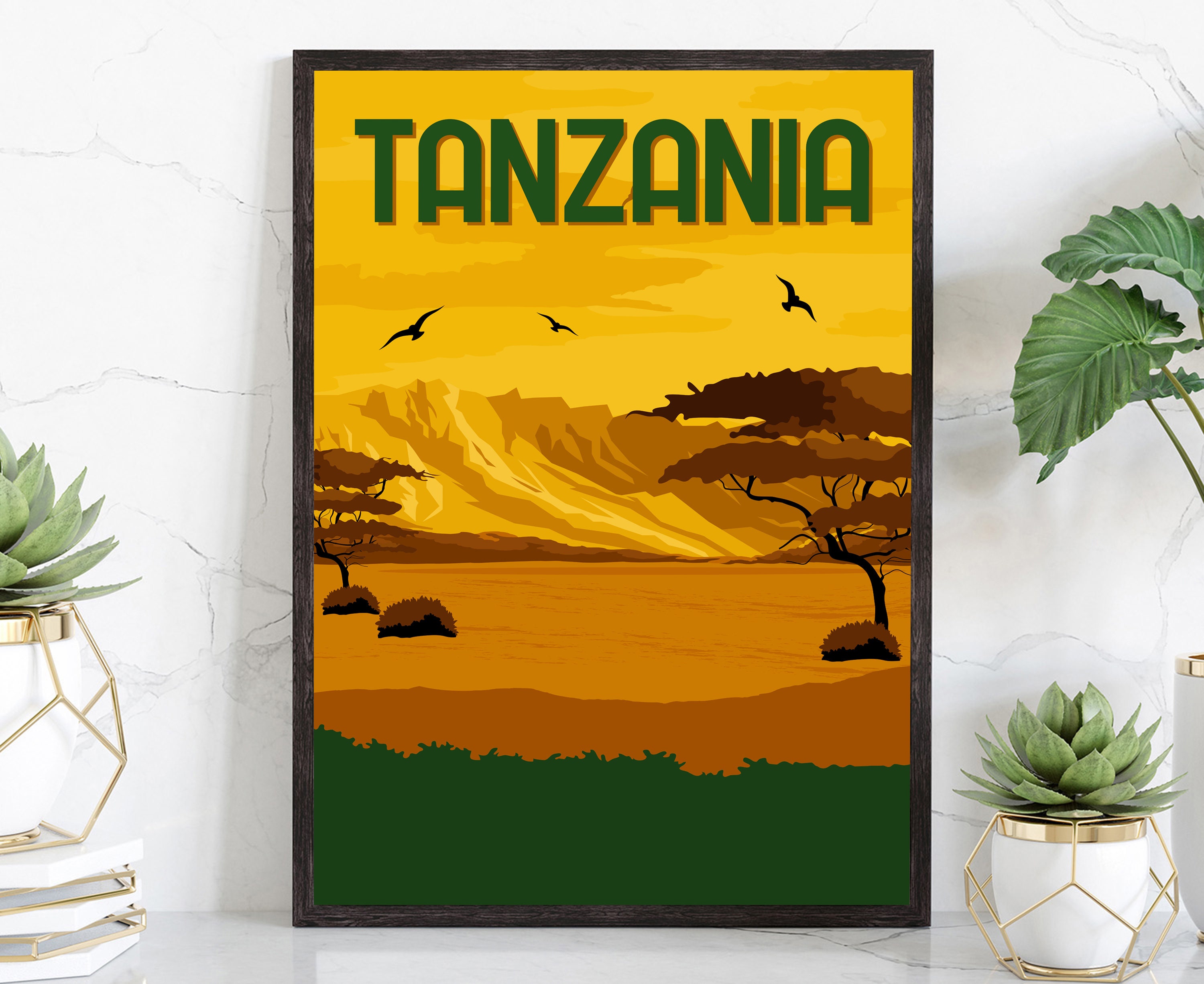 TANZANIA Travel Posters Tanzania Cityscape Poster Print - Etsy