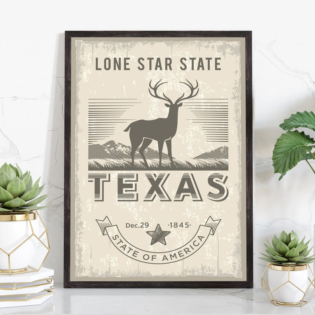 Texas State Symbol Poster, South Texas Poster Print, Texas State Emblem ...