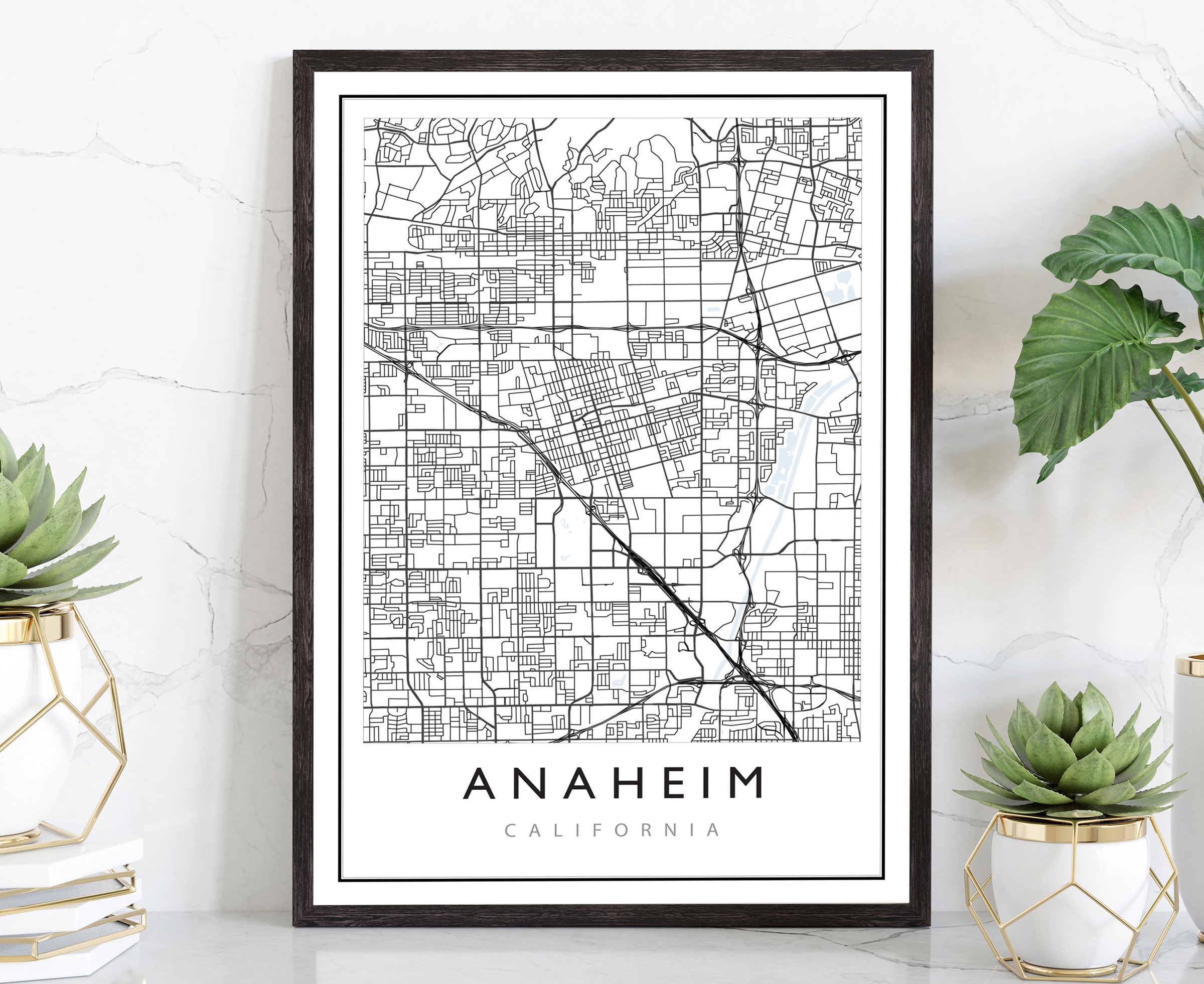 Anaheim Map Anaheim City Road Map Poster Anaheim California - Etsy