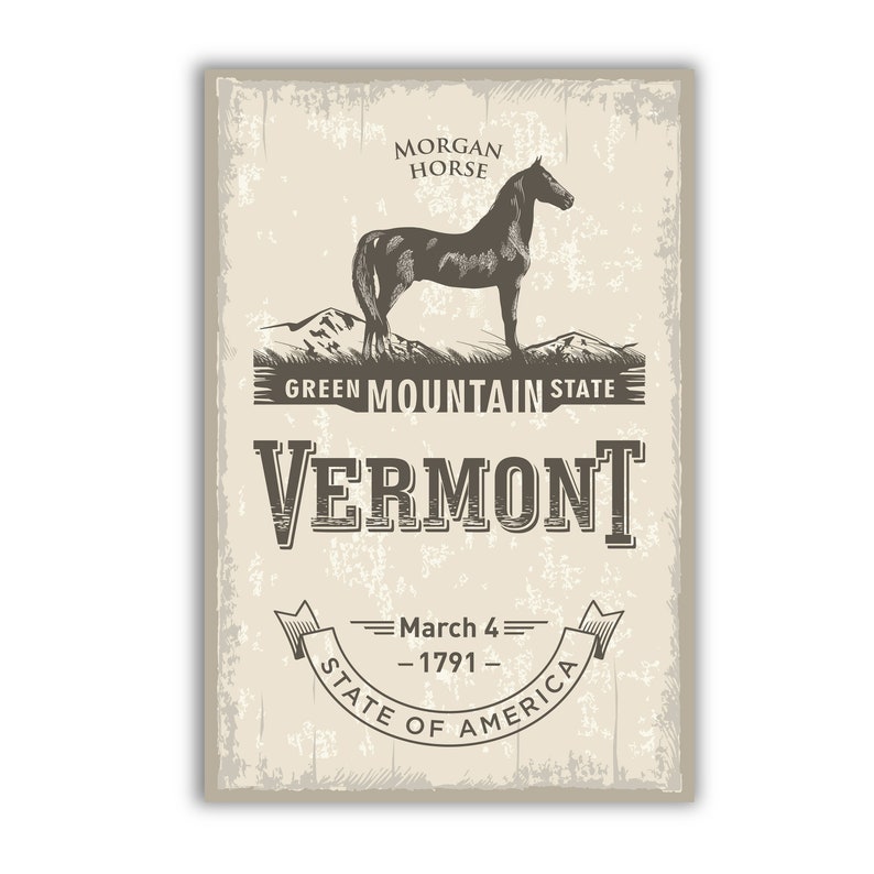 VERMONT State Morgan Horse Symbol Poster Green Mountain State - Etsy