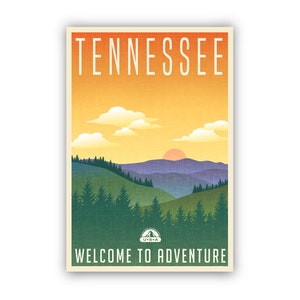 Retro Style Travel Poster, Tennessee Vintage Rustic Poster Print, Home ...