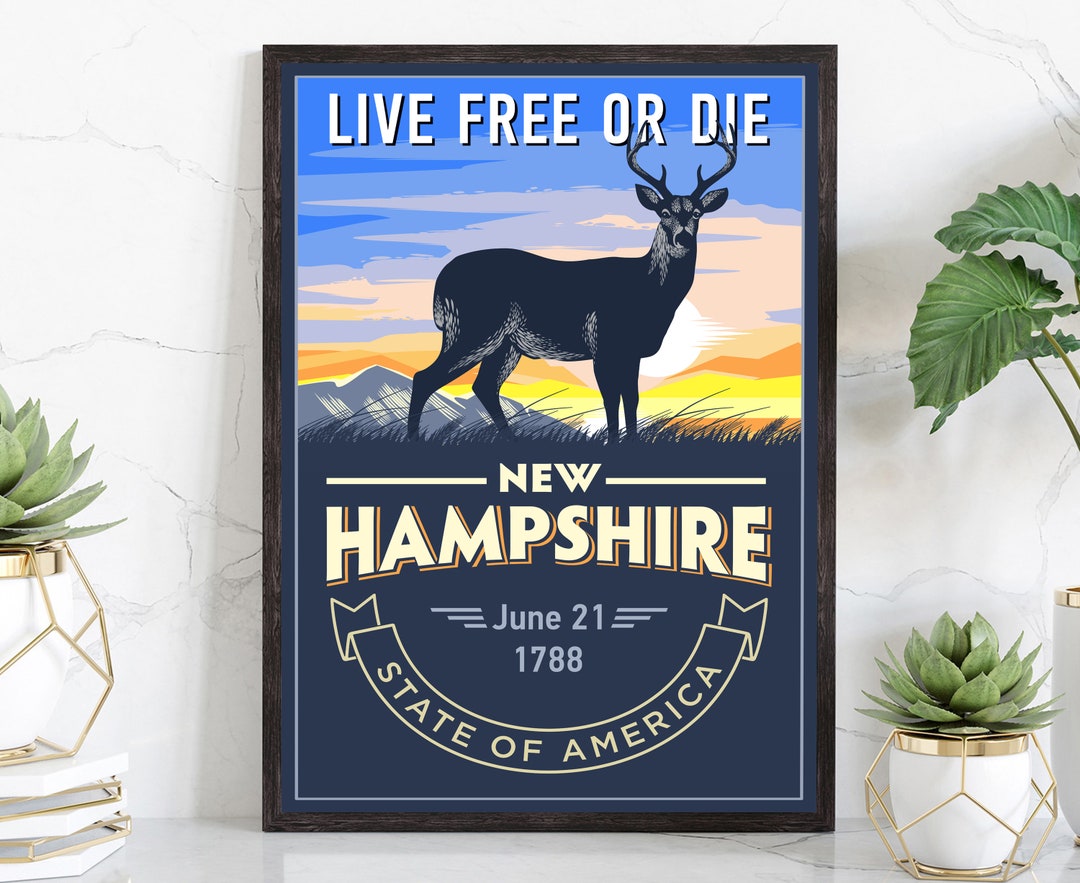 United States Poster, New Hampshire State Poster Print, New Hampshire ...