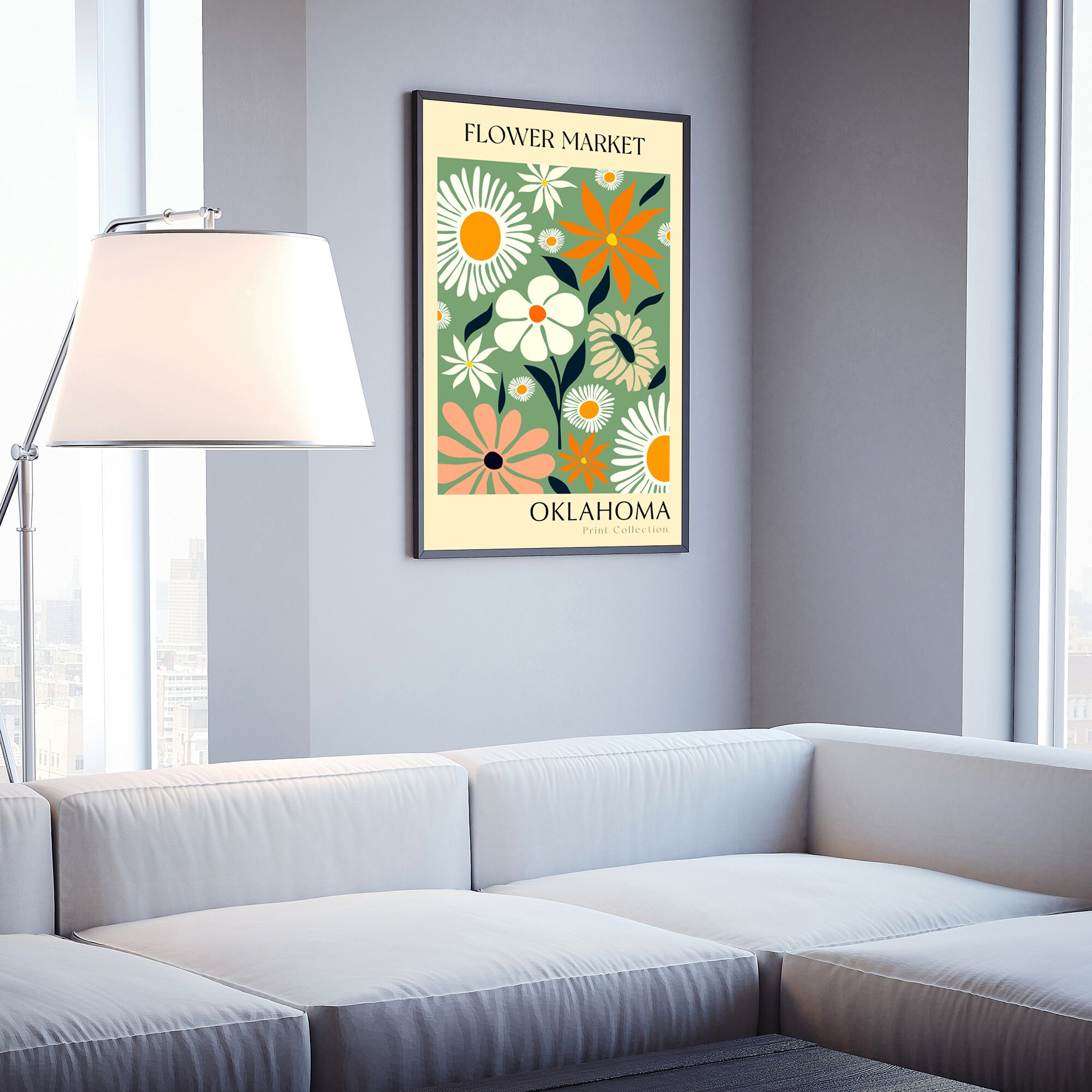 Oklahoma State Flower Print, USA States Poster, Oklahoma Flower Market ...