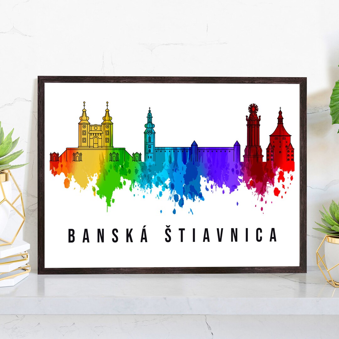 Banska Stiavnica Slovakia Poster, Skyline Cityscape Poster, Slovakia ...