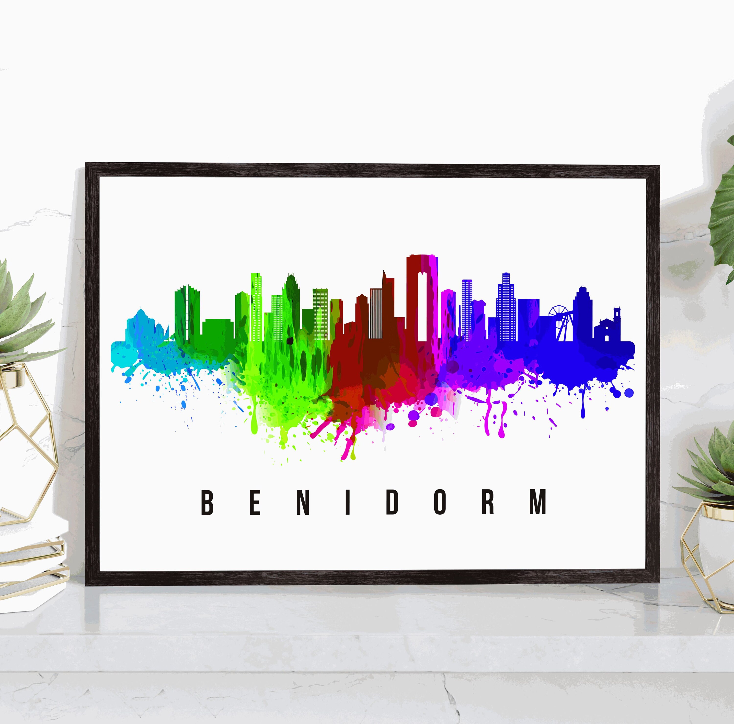 BENIDORM SPAIN Poster Skyline Poster Cityscape and Landmark - Etsy