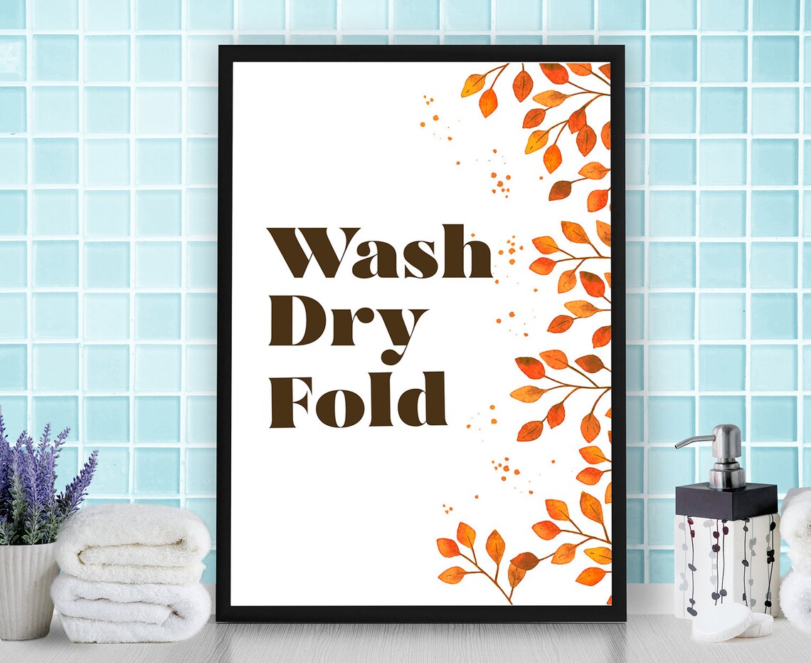 Wash Dry Fold Poster Print Laundry Room Wall Art Decor - Etsy