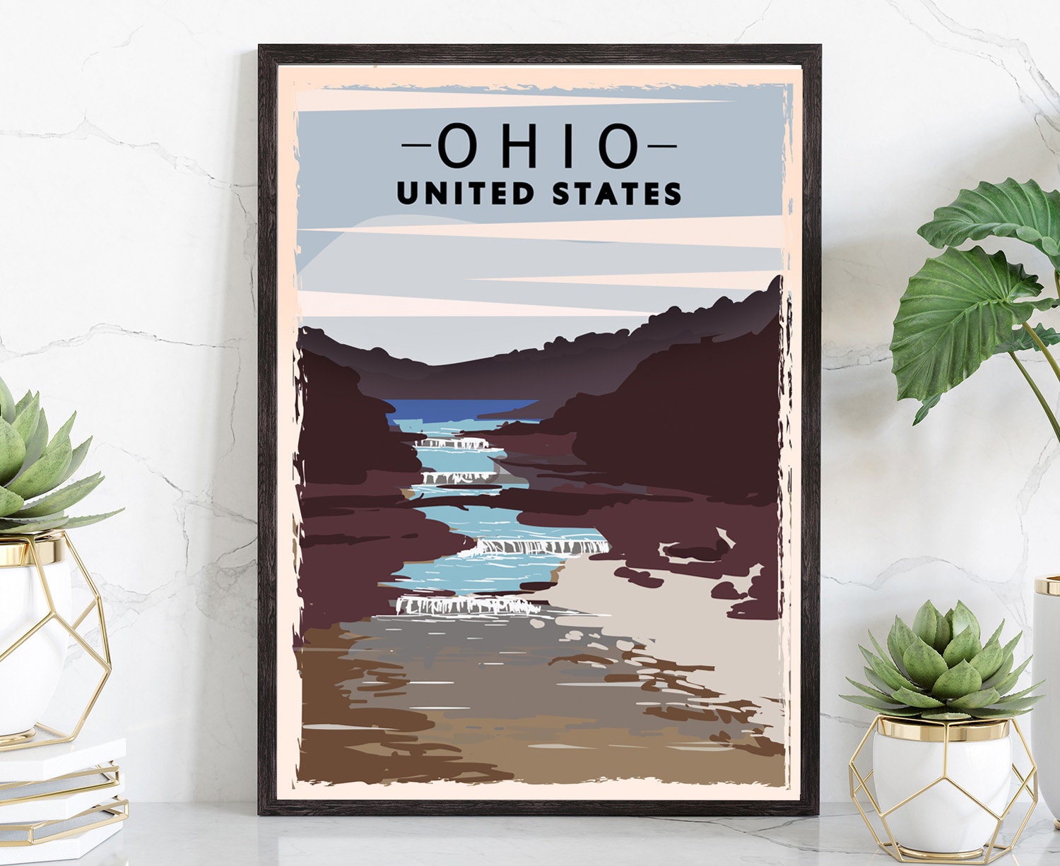 Retro Style Travel Poster Ohio Vintage Rustic Poster Print - Etsy