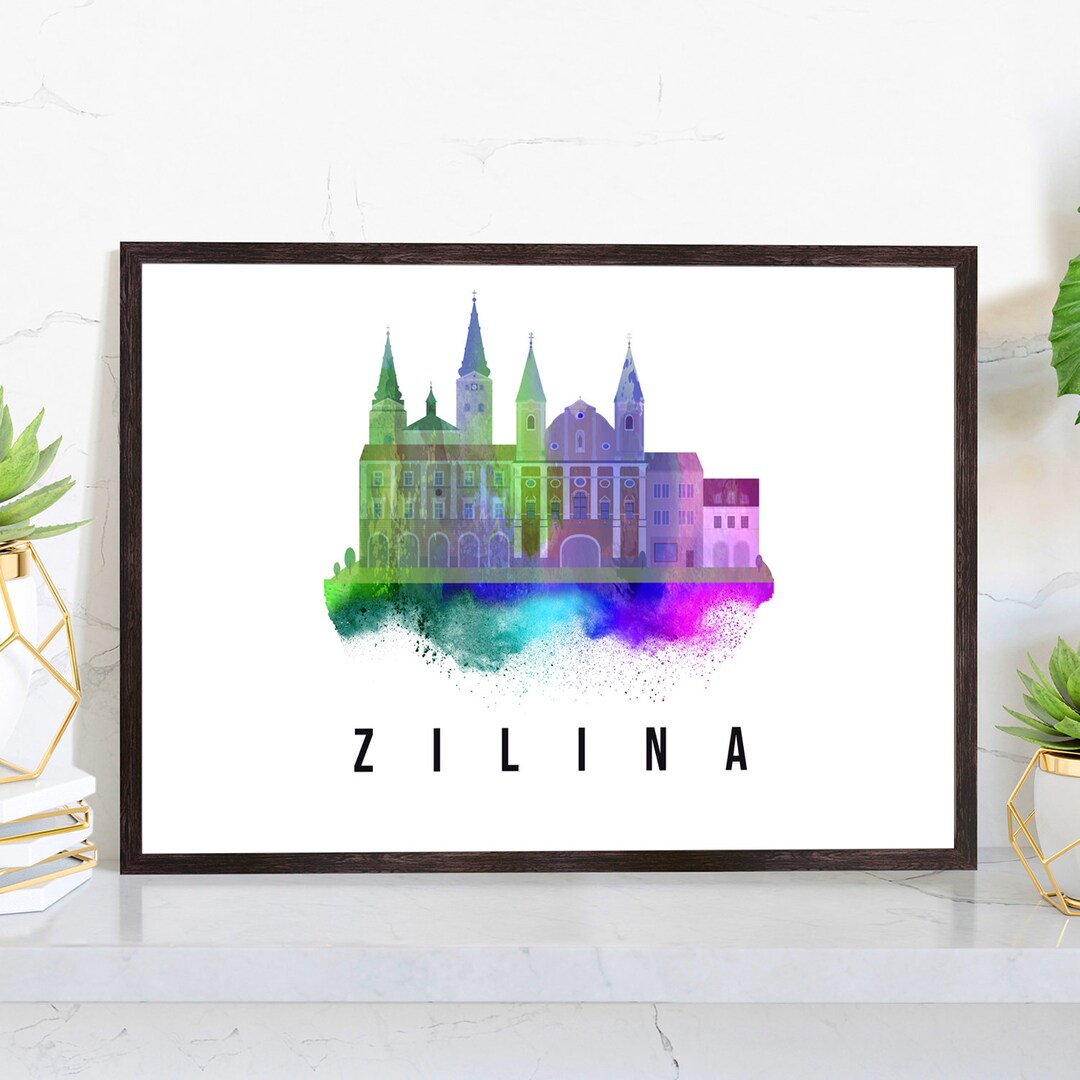 Zilina Slovakia Poster, Skyline Cityscape Poster, Slovakia Landmark ...